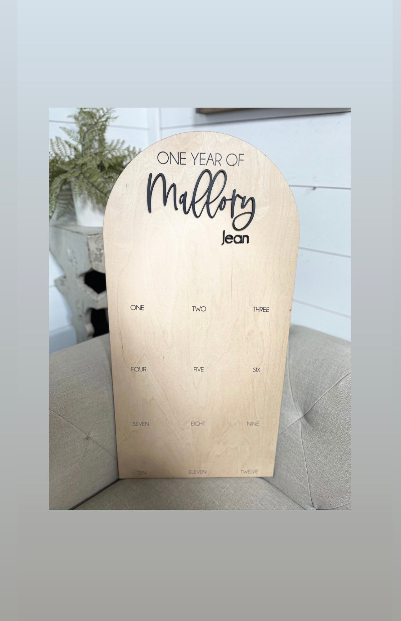 One Year of Baby Modern Arch First Birthday Sign First - Etsy