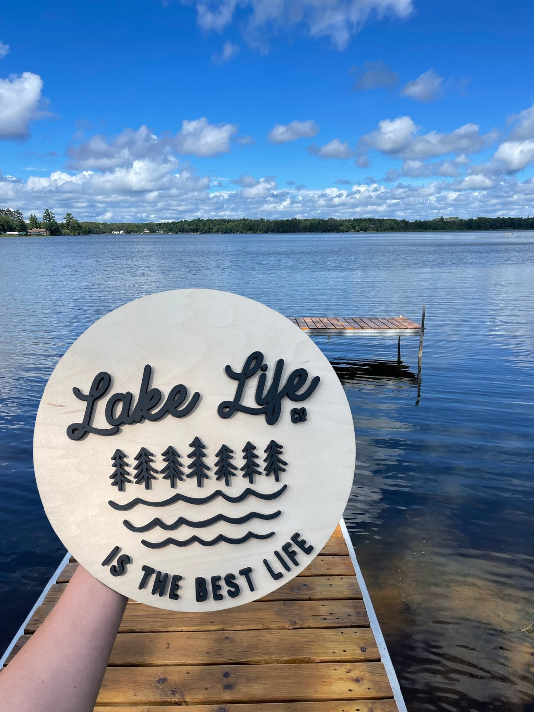 Lake Life 3D Cut Out Sign | Lake Sign | Lake Life Round Sign - Etsy