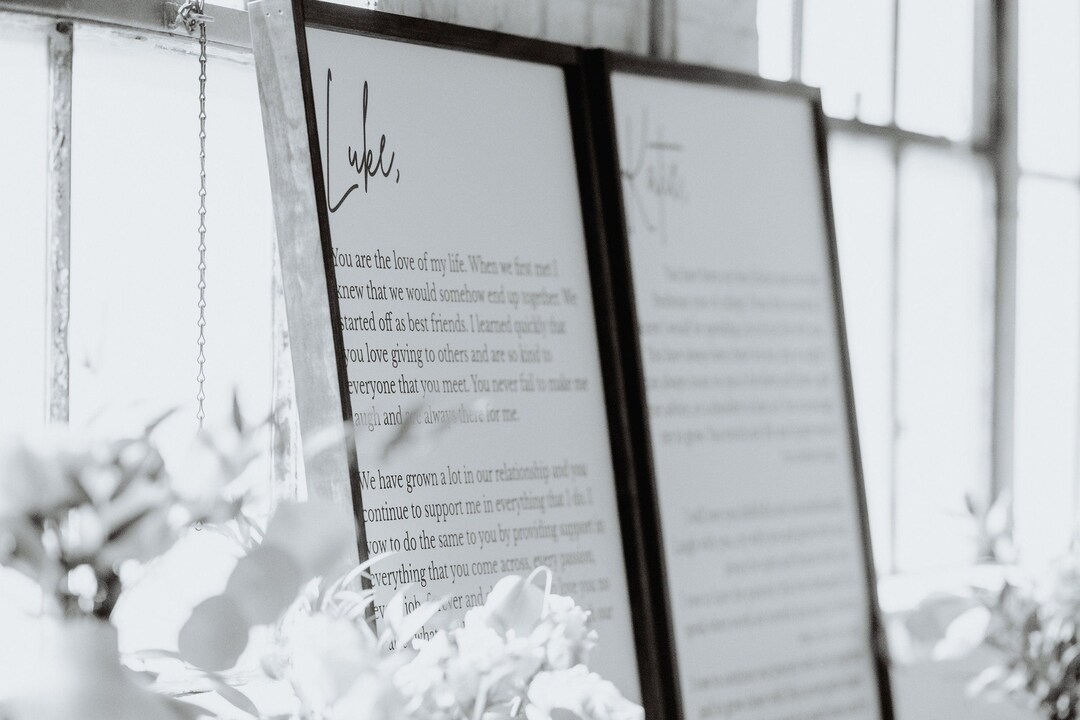 Custom Wedding Vows Wood Sign Set: His & Hers Bedroom Wall Art - Etsy ...