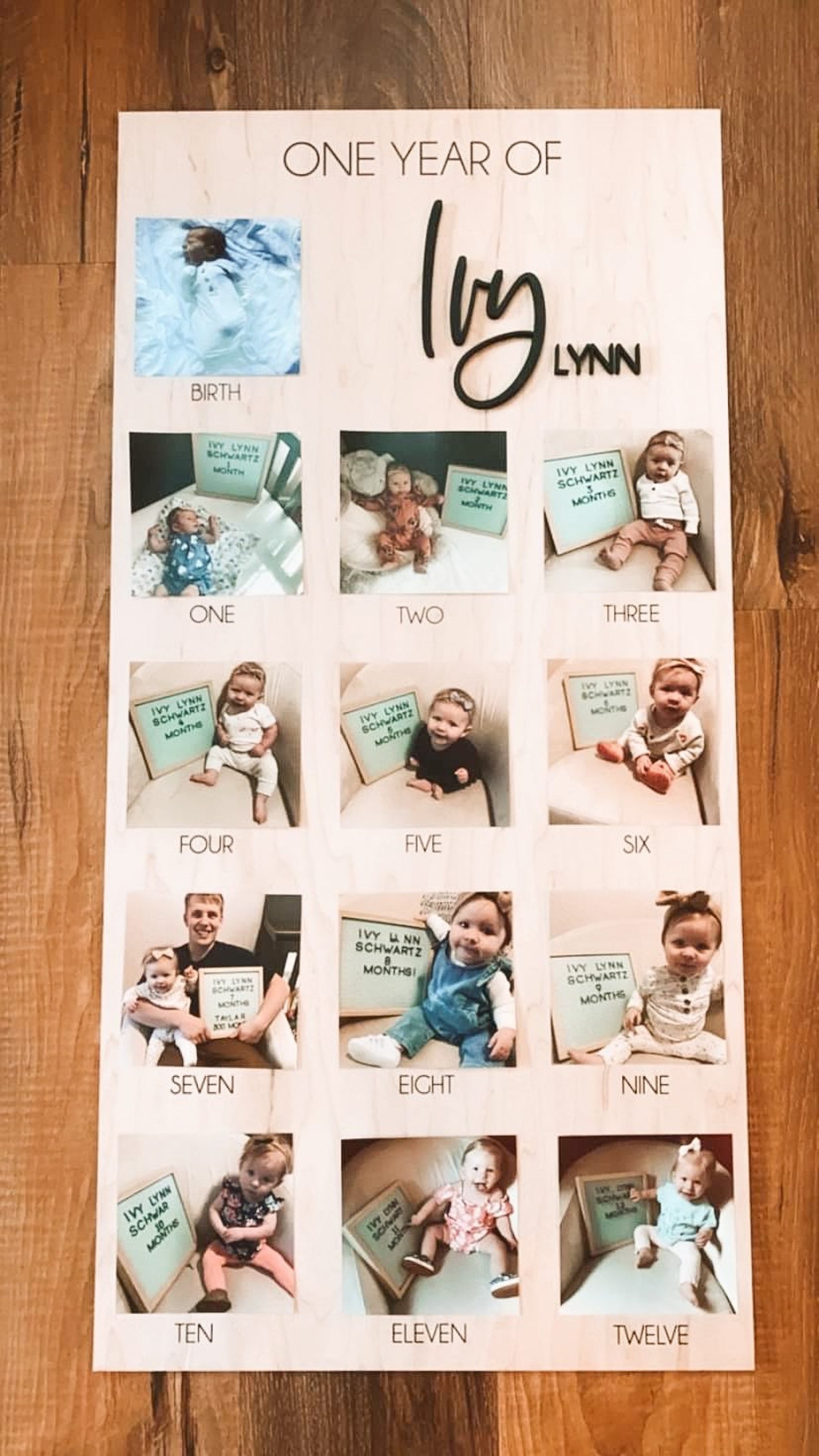 One Year of Baby Modern Arch First Birthday Sign First | Etsy