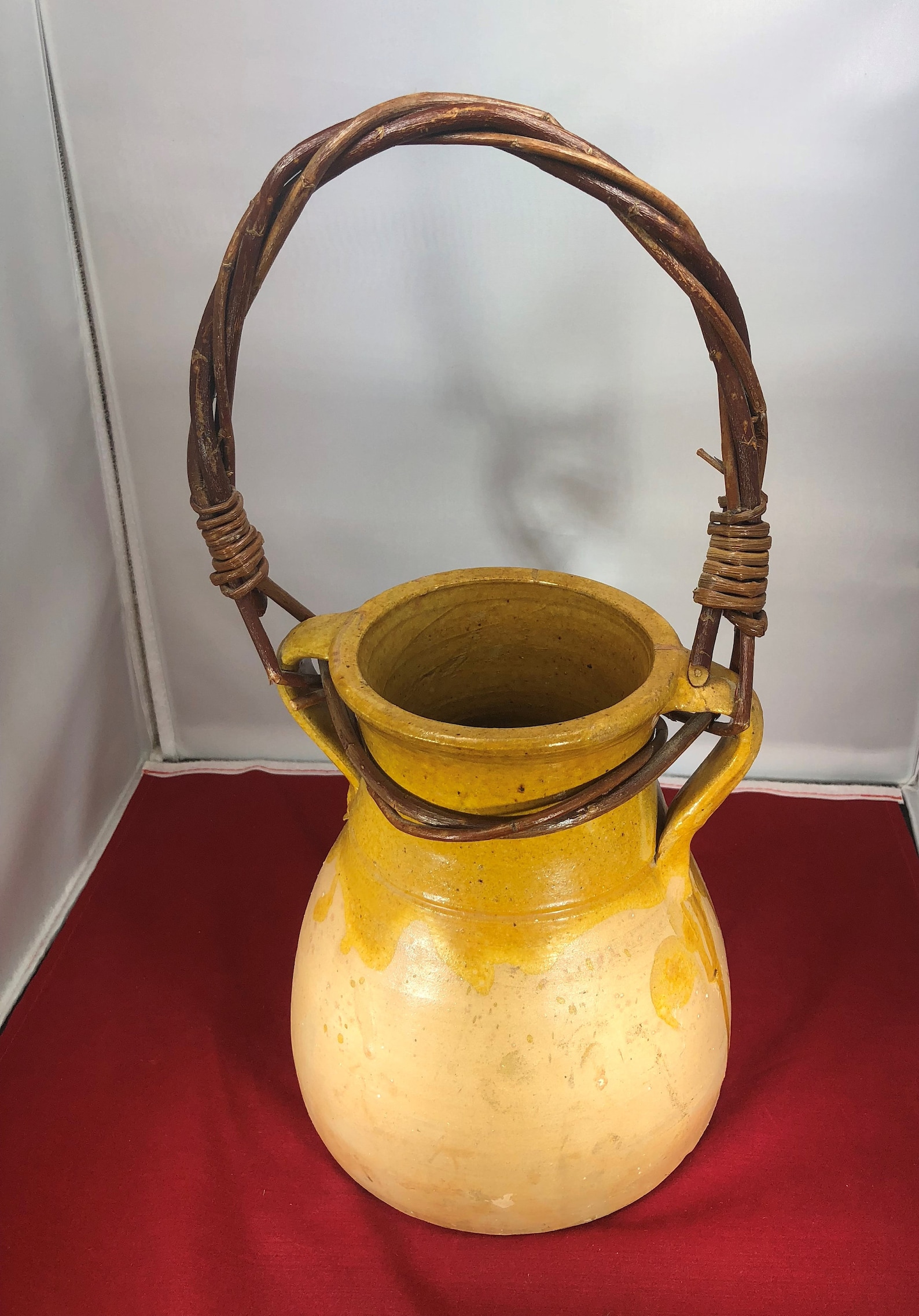 Vintage-crock-pot-wood-brown-rustic-home Decor | Etsy