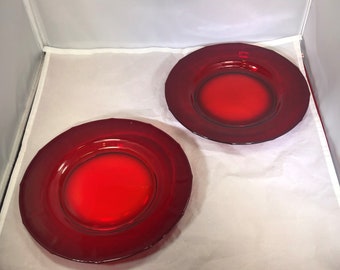 Ruby Red Plates - Etsy