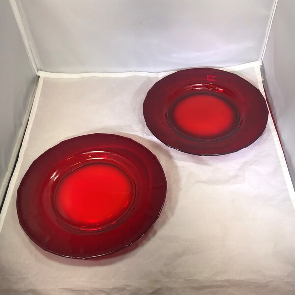 Ruby Red Plate - Etsy
