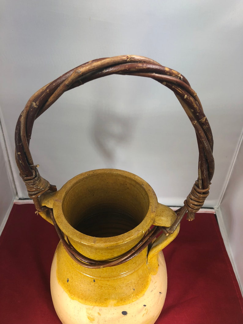 Vintage-crock-pot-wood-brown-rustic-home Decor | Etsy