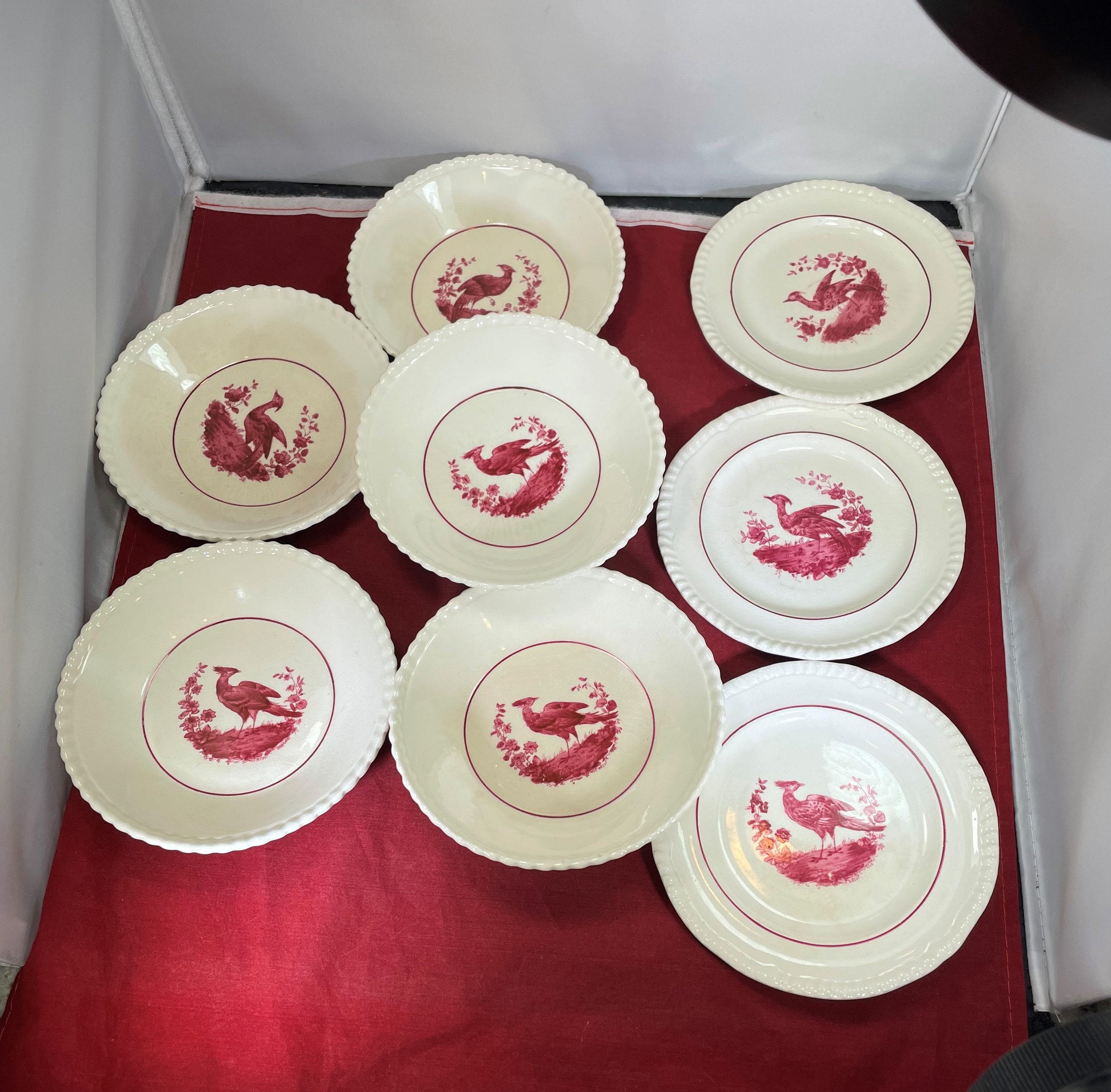 Vintage-copeland-spode-dishes-red-bird-flowers-plates-serving - Etsy