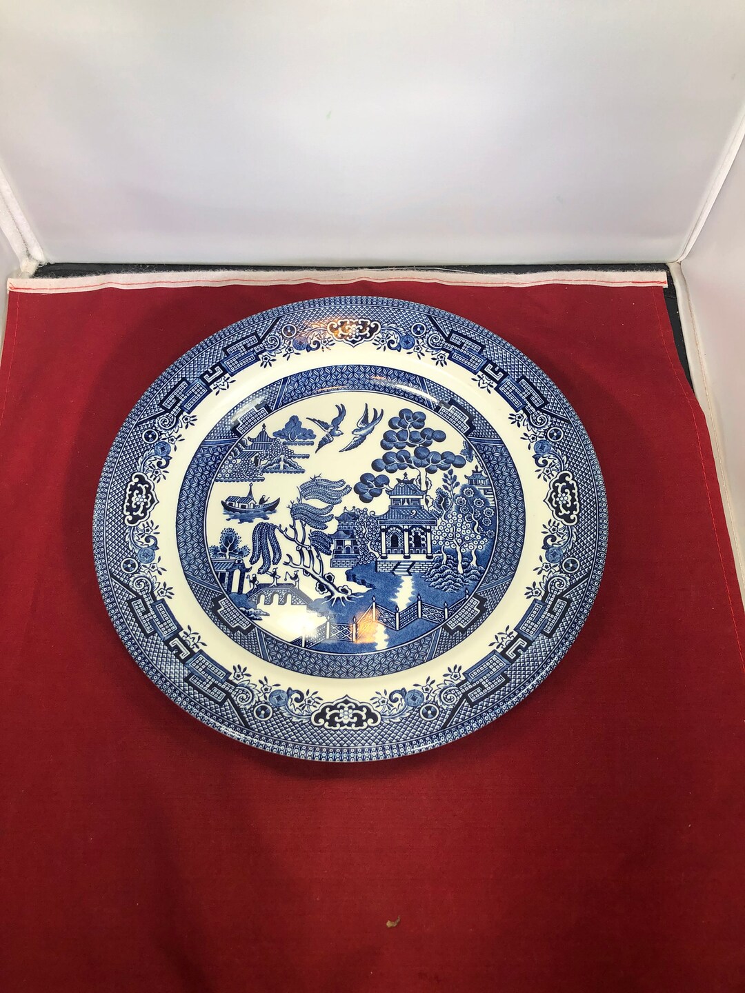 Vintage-plate-churchill-blue and White-england-willow Tree-serving Ware ...