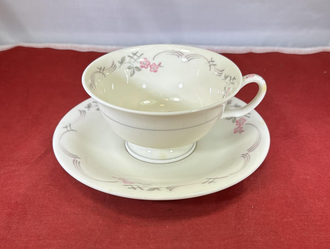 Vintage-teacup and Saucer-castleton-china-belrose-flowers-serving Ware ...
