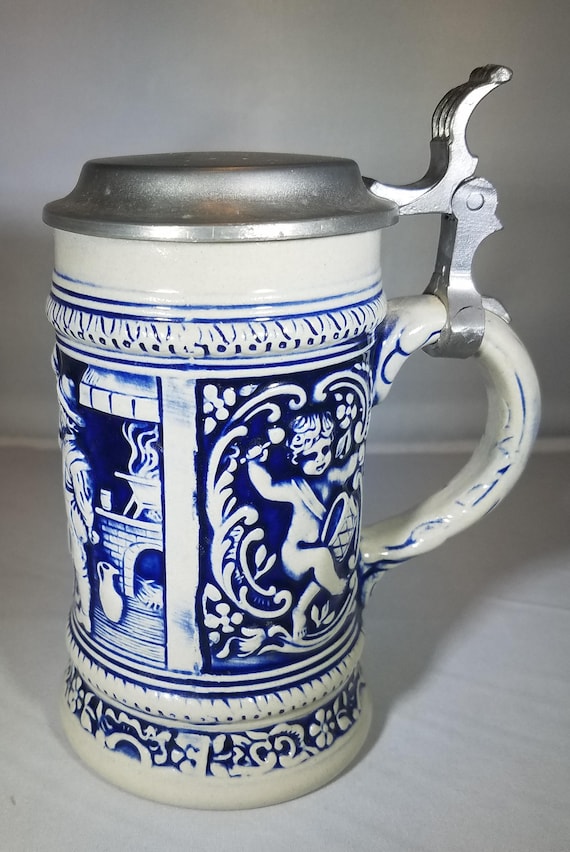 Vintage-beer-stein-german-pewter-home Decor-drink | Etsy