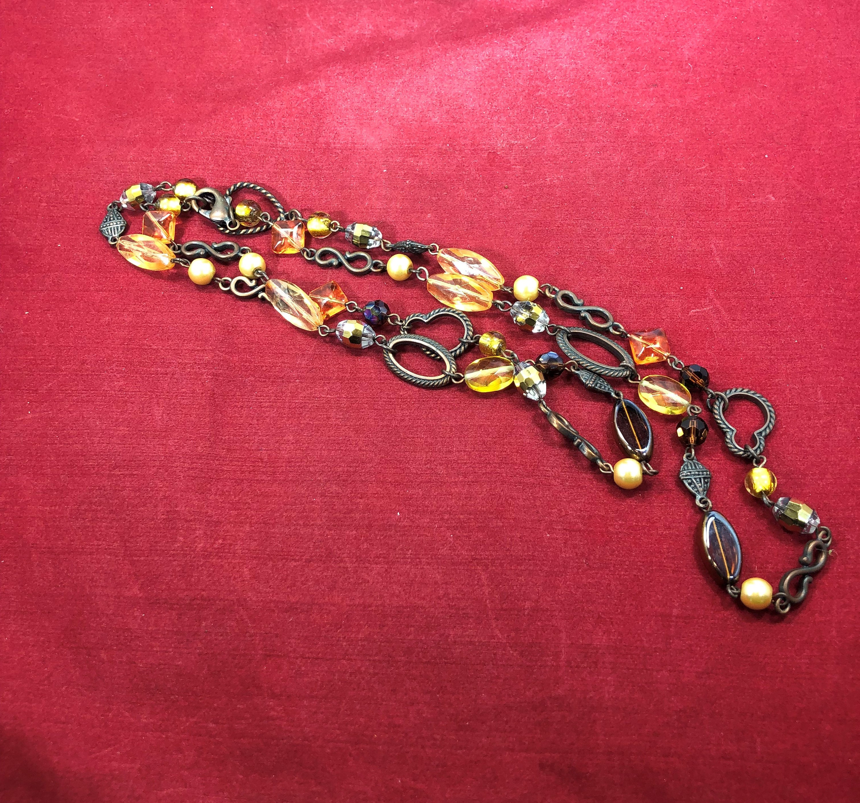 Vintage-Necklace-Beads-Yellow-Orange-Faux | Etsy