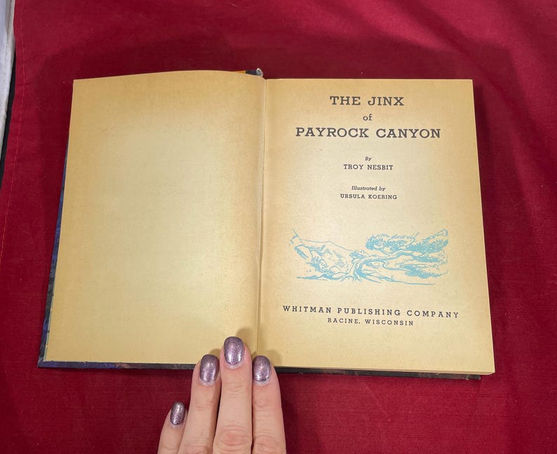 Vintage-book-jinx of Payrock Canyon-troy Nesbit-1954-collectible - Etsy