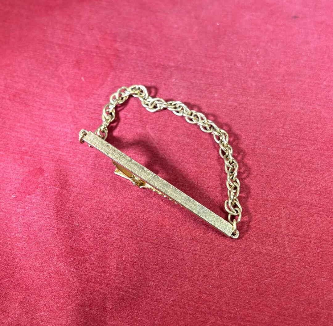 Vintage-tie Bar-gold-jewelry-chain-men's Accessories - Etsy