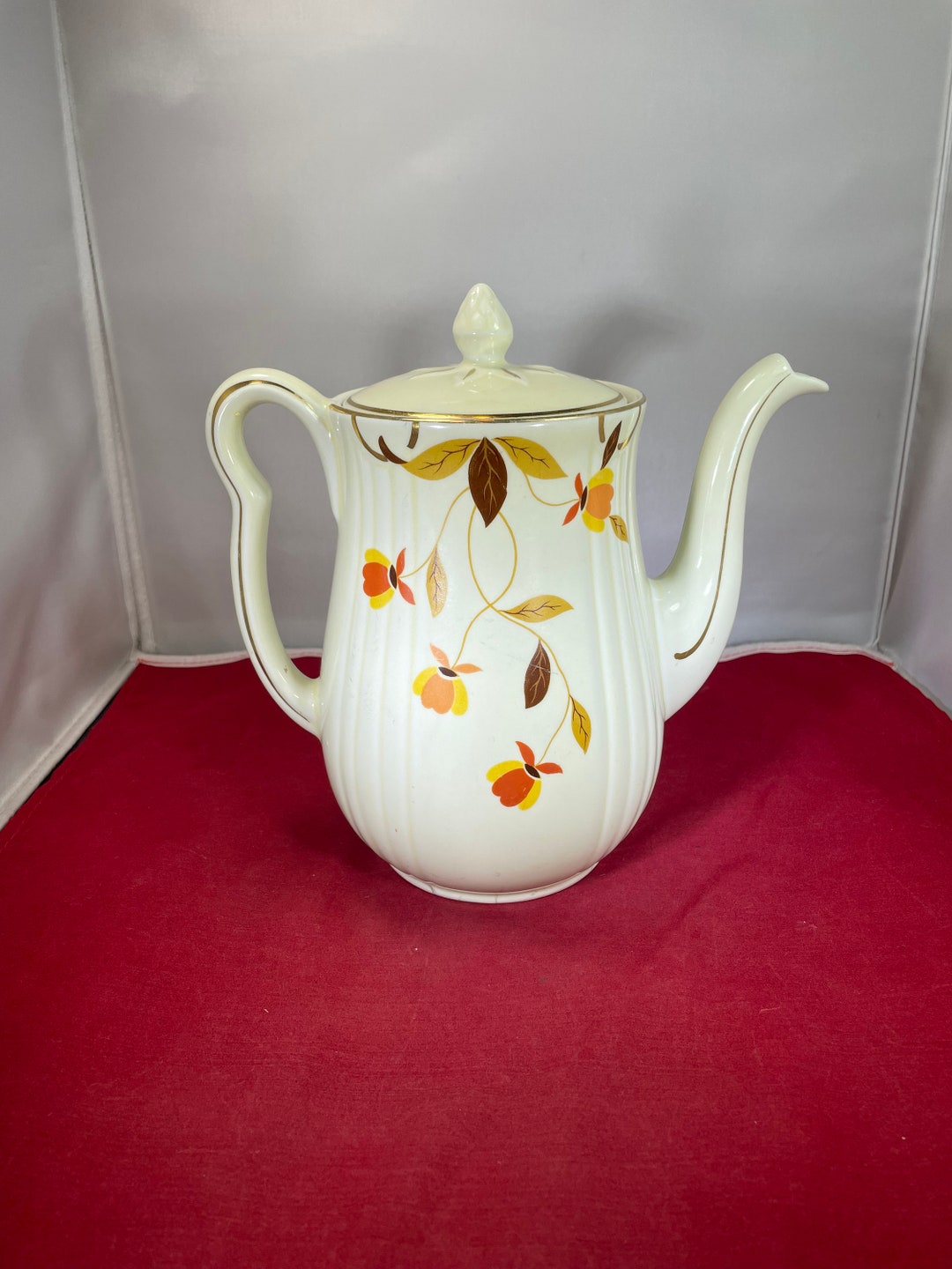 Vintage-hall's Superior-autumn Leaves-kitchenware-teapot-mary Dunbar ...