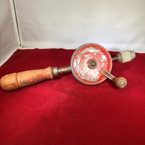 Vintage-hand Drill-tool-primitive-home Decor-red-collectibles - Etsy