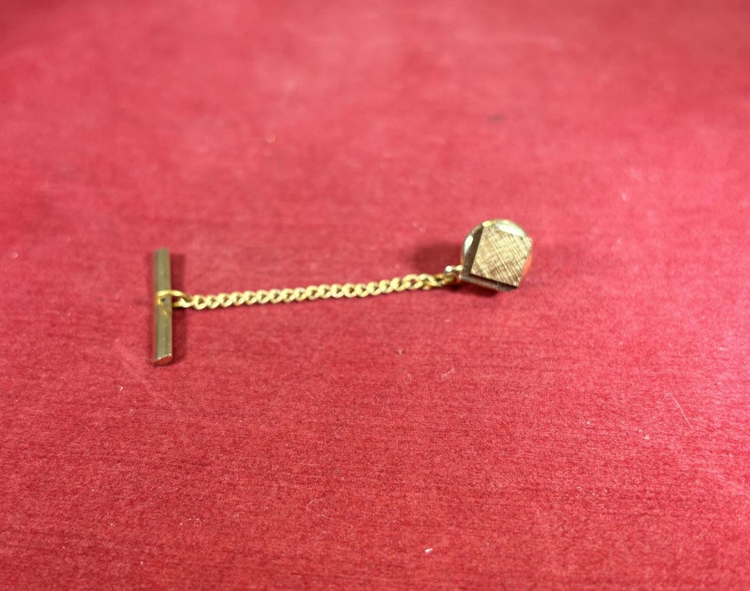 Vintage-tie Tack-swank-gold-chain-pin-lapel-jewelry-accessories - Etsy