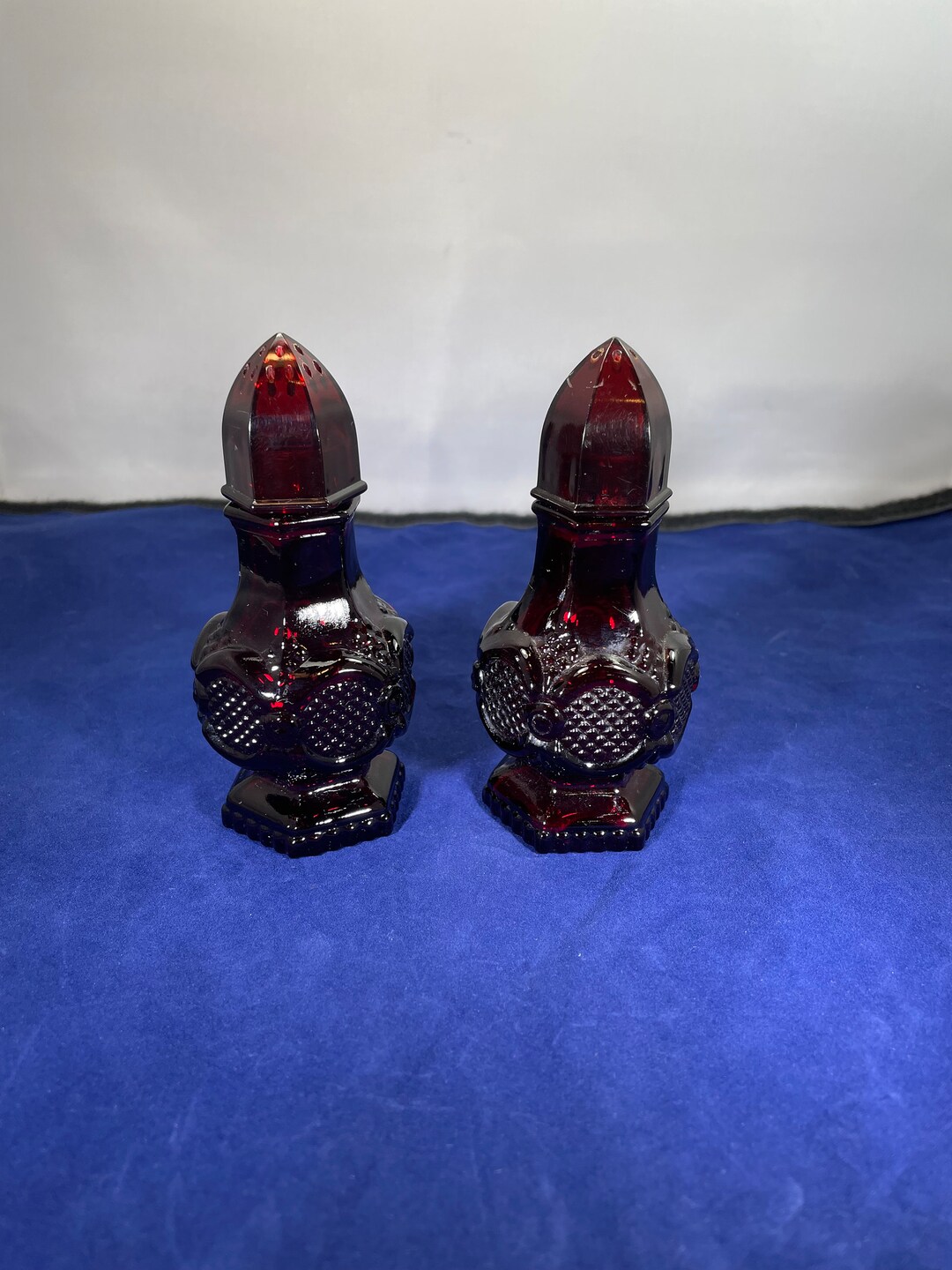 Vintage-salt and Pepper-shakers-cape Cod-red-serving Ware-glassware ...