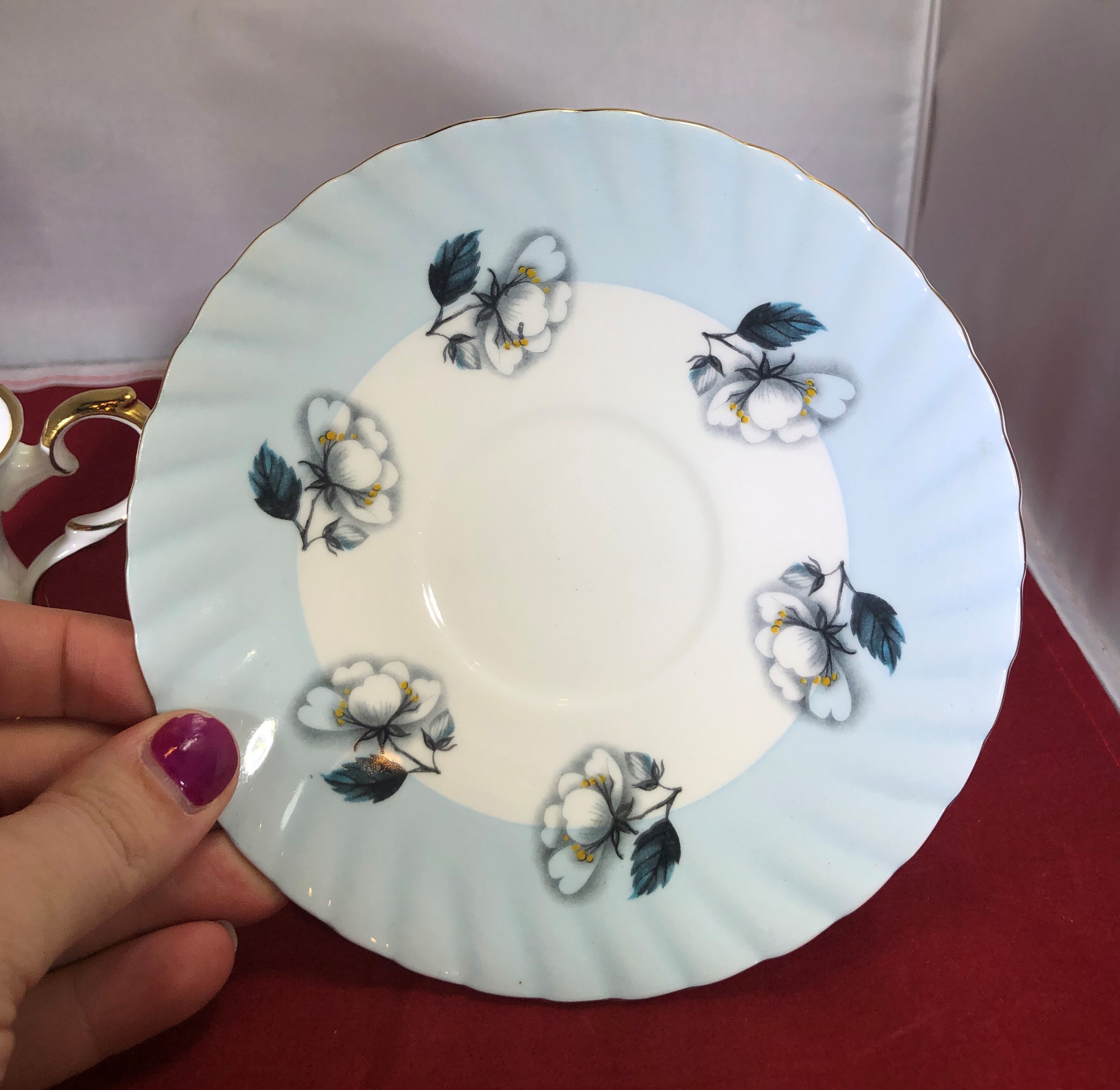 Vintage-Elizabeth-Fine Bone China-England-Teacup-Saucer-White | Etsy