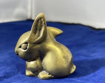 Rabbit Brass Small Animal Sculpture Handmade Collectible Figurine Bunny ...