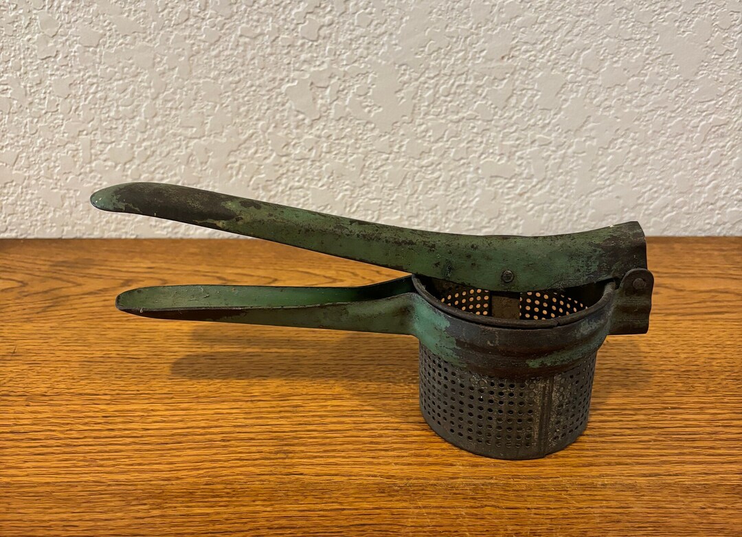Vintage-hand Smasher-green-metal-primitive Decor-hand Held-potato ...