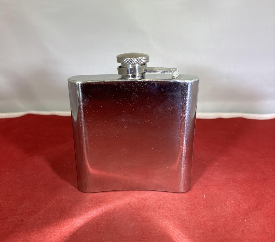 Vintage-flask-metal-silver-alaska-cache-liquor-home Decor - Etsy