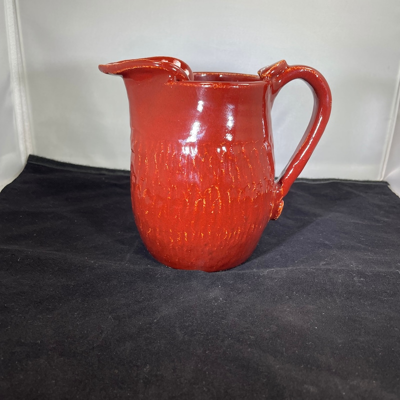 Red Ceramic Pitcher - Etsy