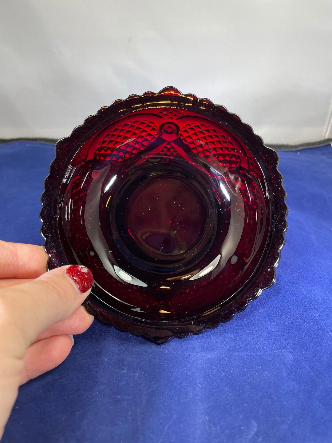 Vintage-ruby Red-cape Cod-avon-bowl-dish-home Decor-serving Ware ...