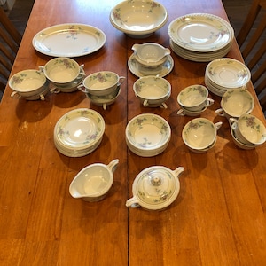 Vintage-49 Piece-dishware Set-tk-thun-bohemian-czechoslovakia-flowers ...