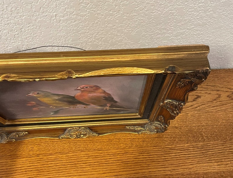 Vintage-picture-birds-framed-signed-wall Decor-home Decor - Etsy