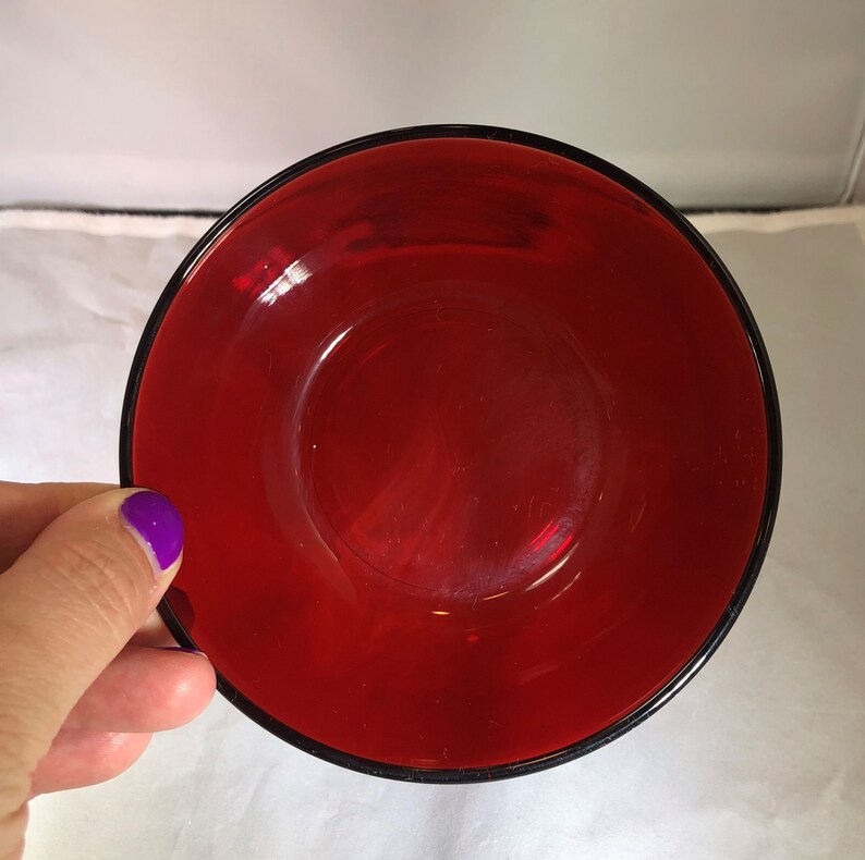 Vintage-bowls-7-ruby Red-coronation-anchor Hocking-serving | Etsy