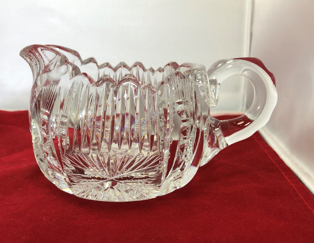 Vintage-creamer-sugar Dish-abp-star of David-cut Glass-crystal-serving ...