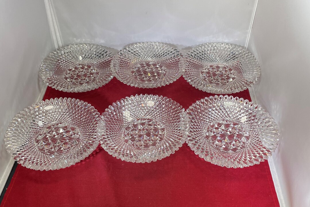 Vintage-6-bowls-clear-glass-cut Crystal-serving Ware-glassware - Etsy