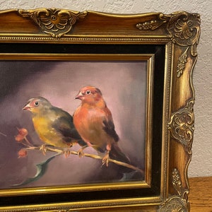 Vintage-picture-birds-framed-signed-wall Decor-home Decor - Etsy