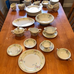 Vintage-49 Piece-dishware Set-tk-thun-bohemian-czechoslovakia-flowers ...