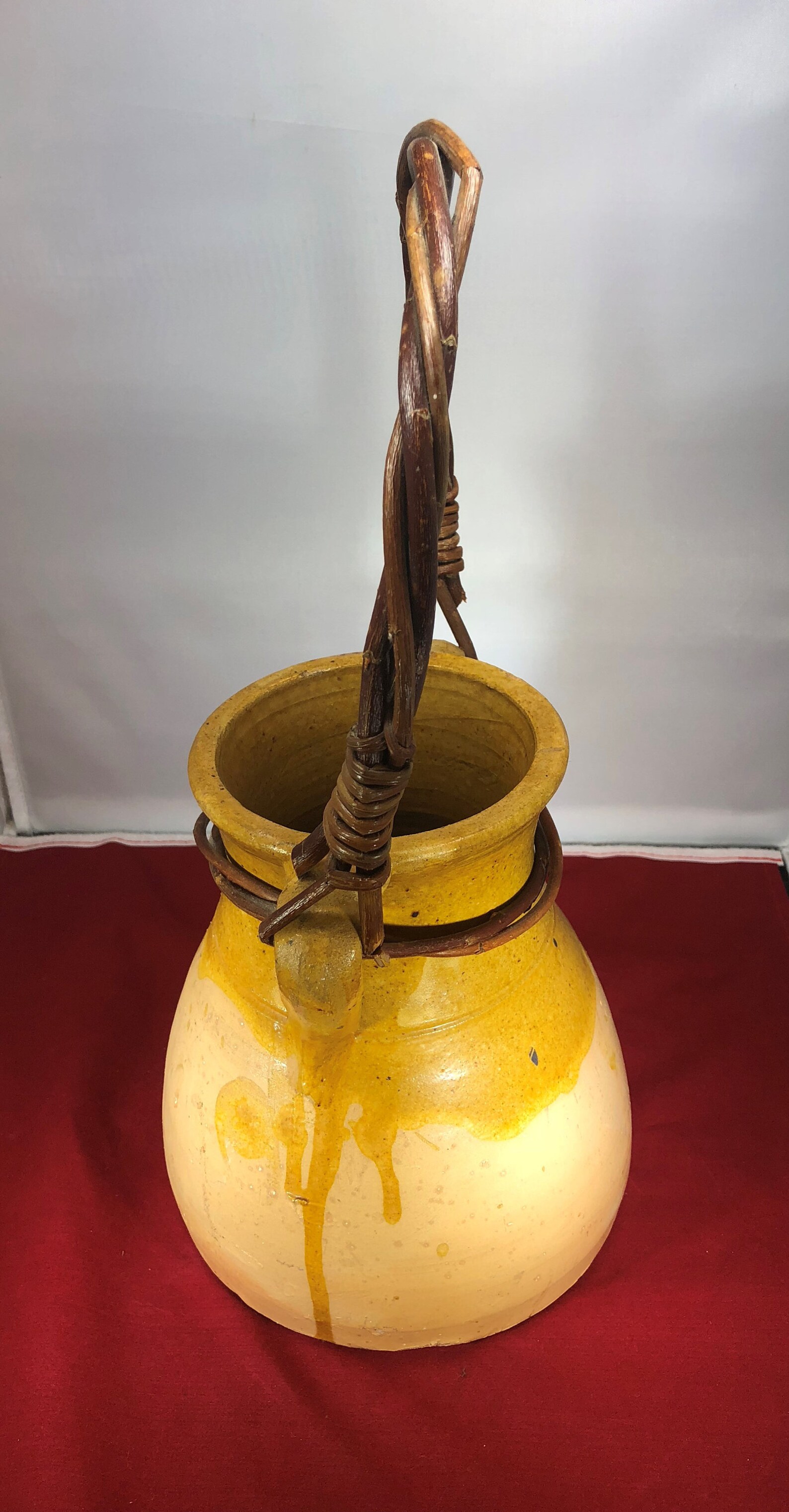 Vintage-crock-pot-wood-brown-rustic-home Decor | Etsy