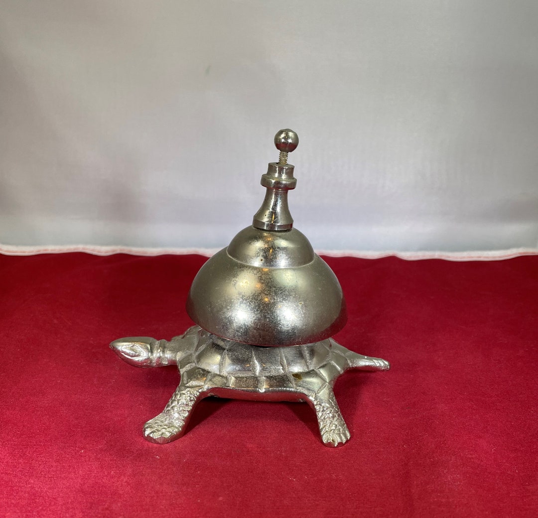 Vintage-call Bell-silver-turtle-levenger-india-primitive-home - Etsy
