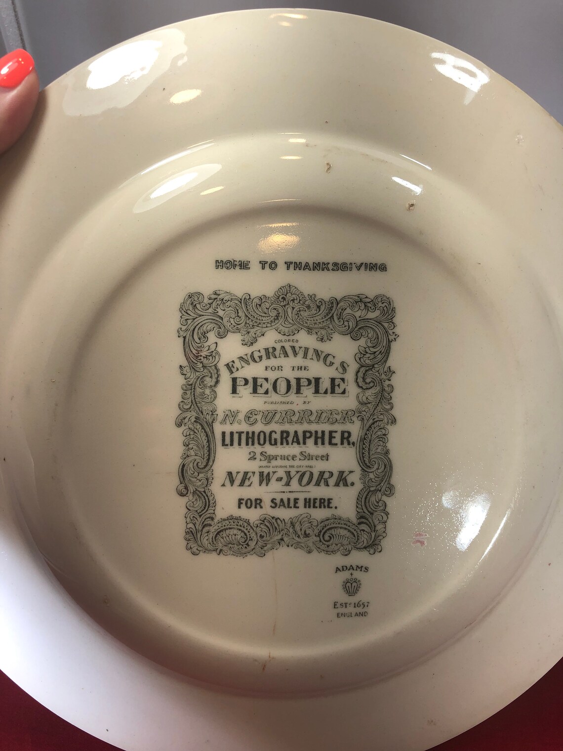 Vintage-2-plates-clipper Ship-thanksgiving-n. Currier Collection-home ...