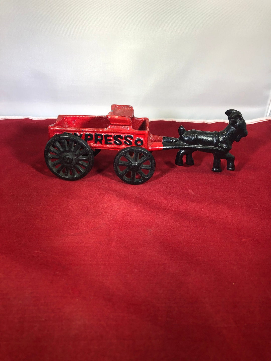 Vintage-cast Iron-cart-goat-express-primitive-figurine-home Decor-wagon ...