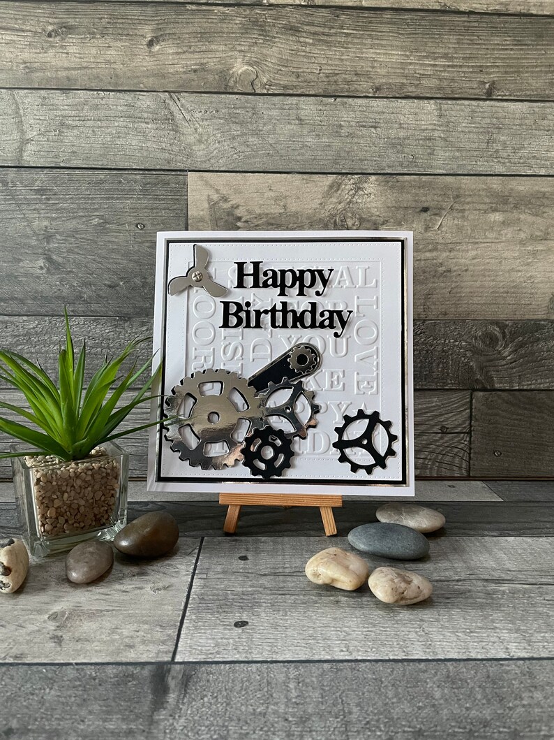 Handmade Birthday Card, Mechanical, Cogs and Gears - Etsy