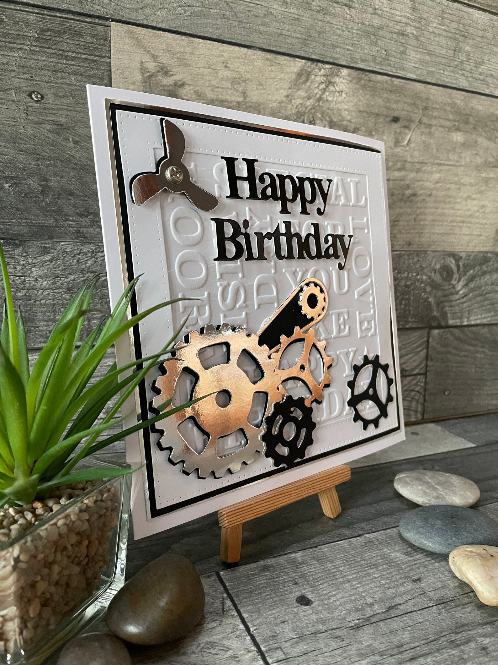 Handmade Birthday Card, Mechanical, Cogs and Gears - Etsy