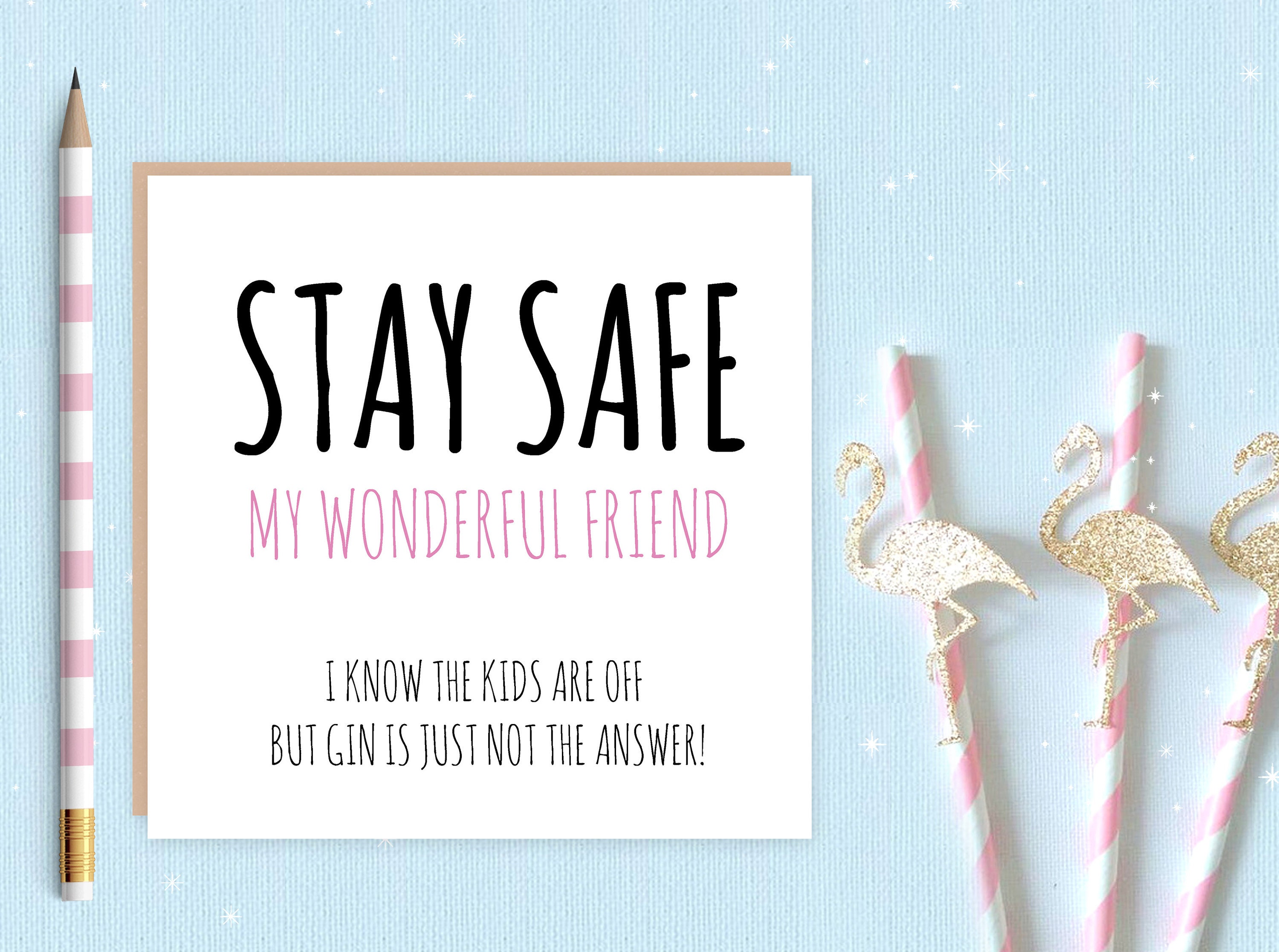 REDUCED CHARITY CARD Stay Safe My Wonderful Friend - Etsy Canada