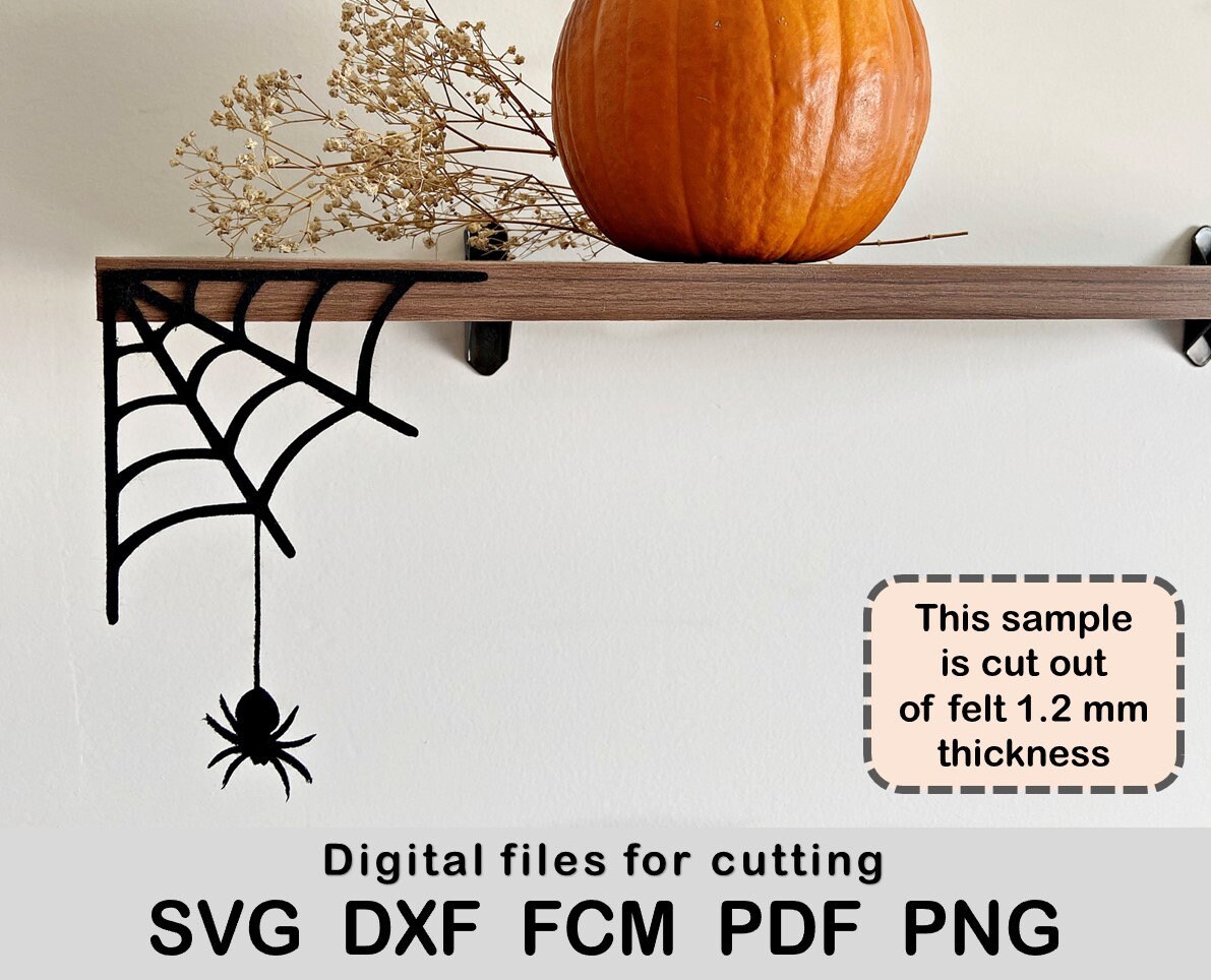 Corner Spider Web SVG for DIY Halloween Decor, Halloween Svg Spider Cut ...