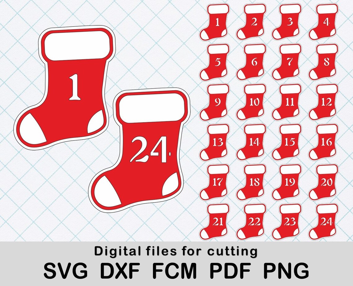 Christmas Countdown Calendar SVG Files for Cricut Christmas - Etsy