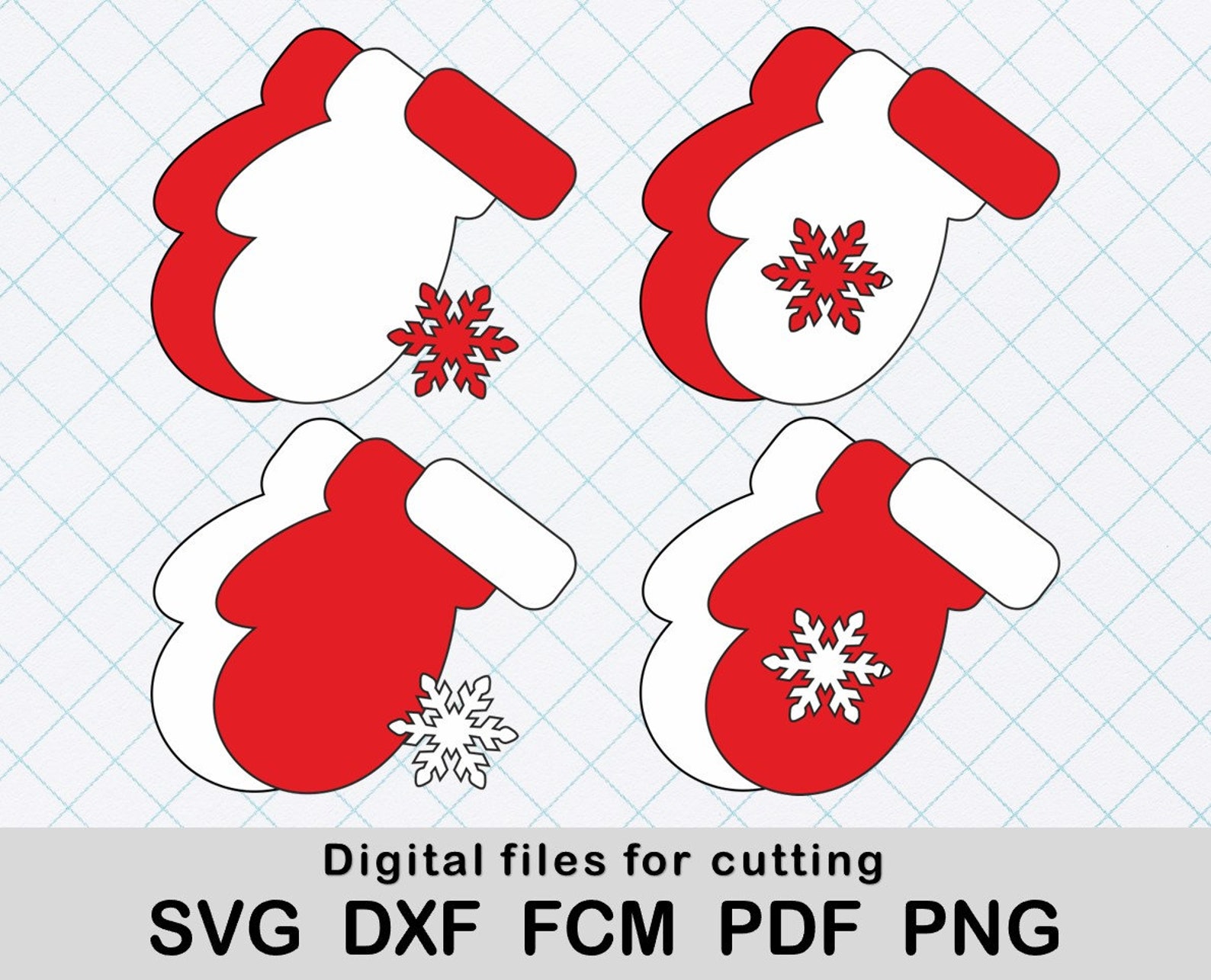 Mittens Svg SVG Files for Cricut, DIY Christmas Ornaments, Snowflake ...