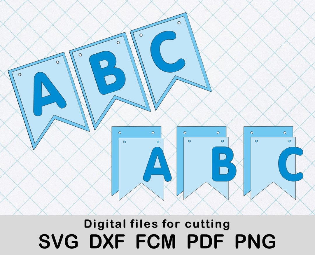 Custom Banner SVG With A-Z Letters, Birthday Banner Template, DIY Name ...