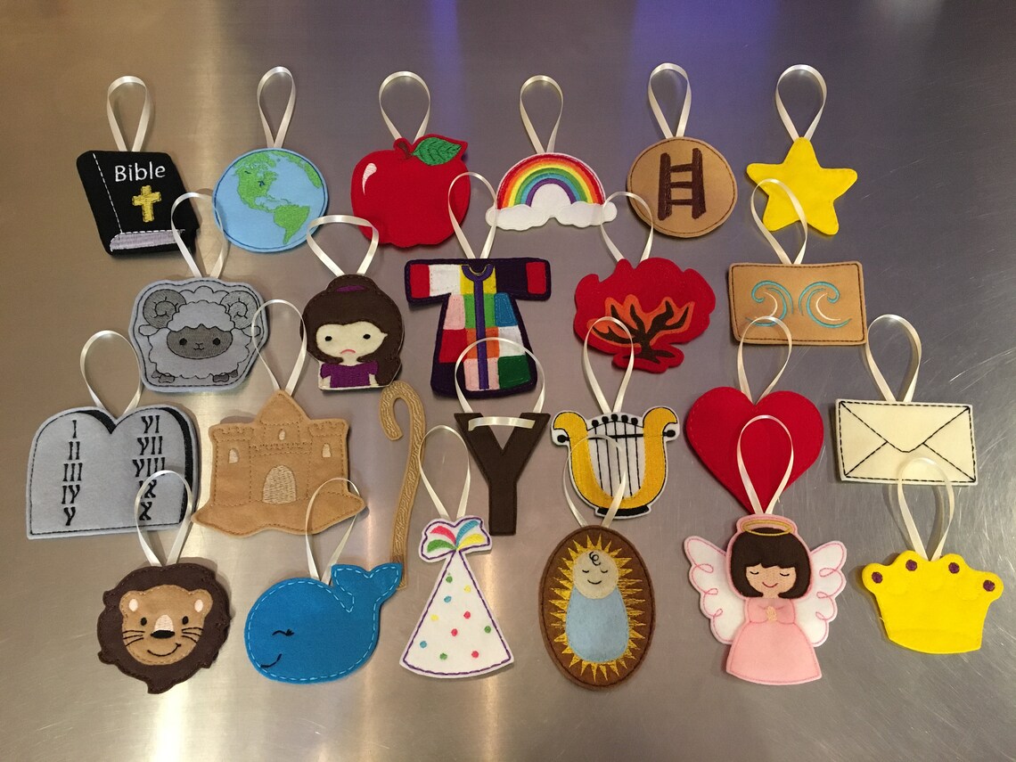 Full Size Jesse Tree Ornaments, Christmas Advent Calendar, Church Set ...