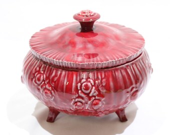 Red ceramic bowl | Etsy