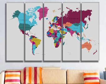 Map wall decor | Etsy