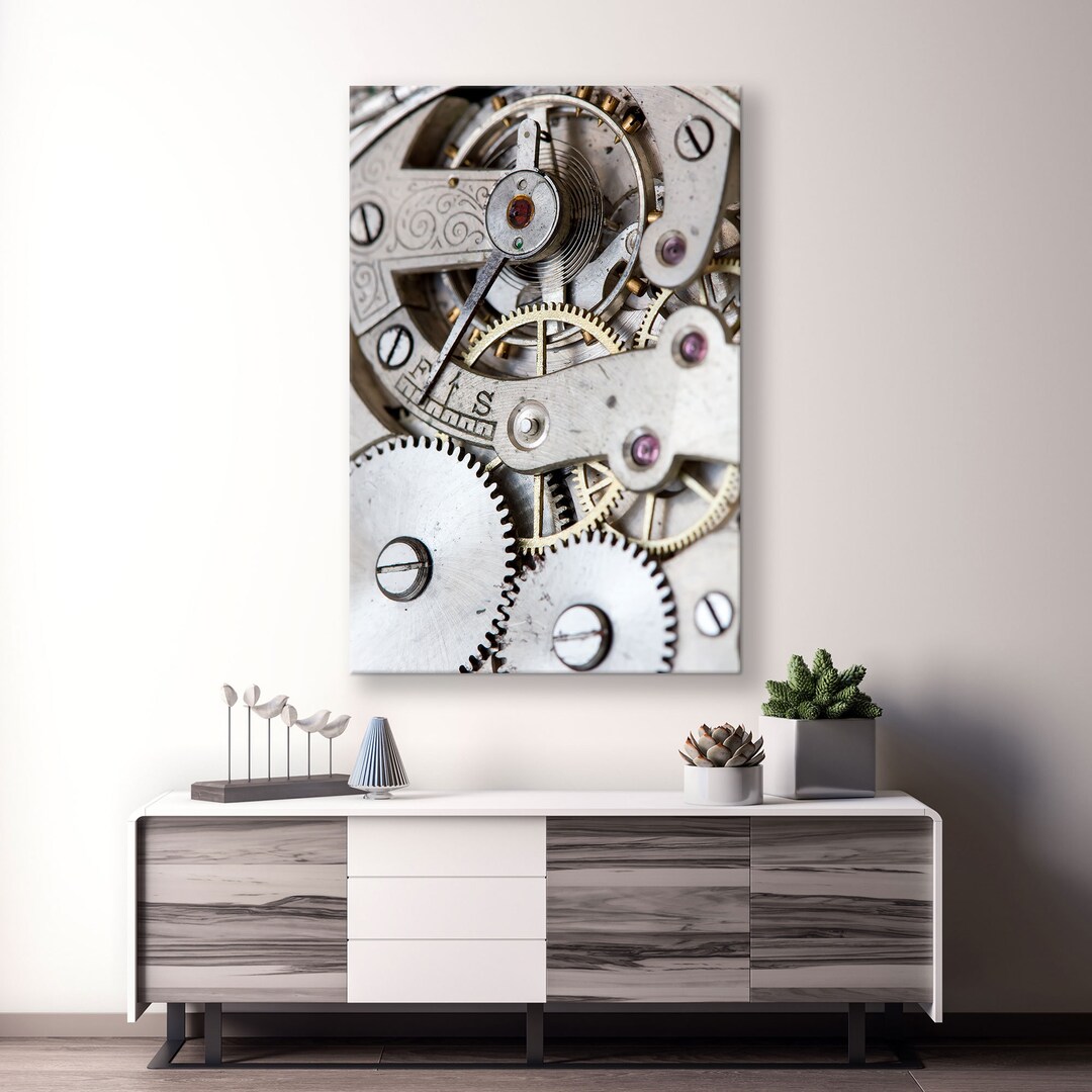Intricate Mechanical Mechanism Wall Decor: Makro Shot of Clockwork ...