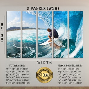 Surfer Canvas Wave Surfing Art Surfing Print Surfer Wall Art Surfing ...