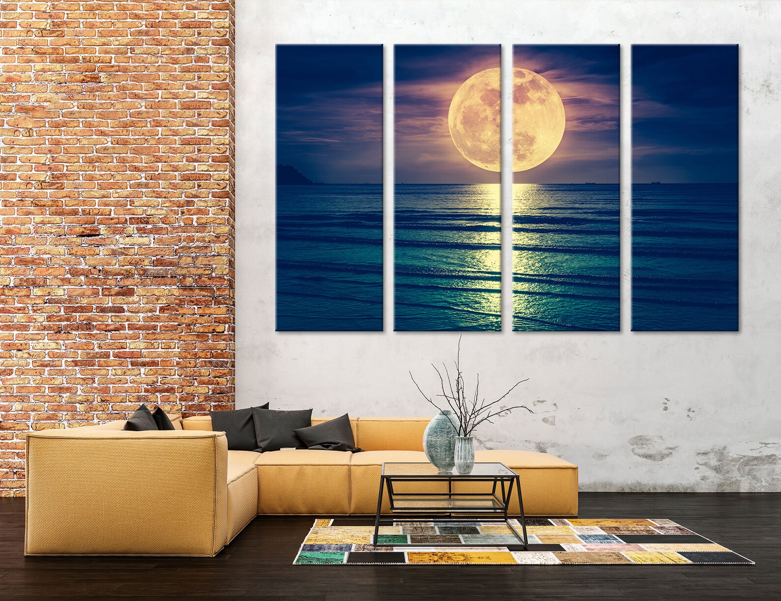 Huge Full Moon Over the Sea Full Moon Wall Art Full Moon Wall - Etsy Canada