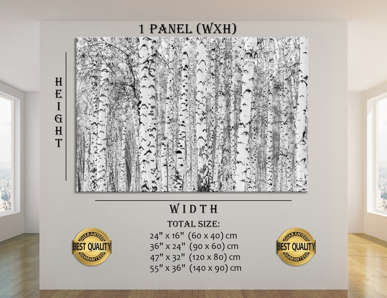 Birch Forest Wall Art Forest Canvas Forest Poster Forest Print - Etsy